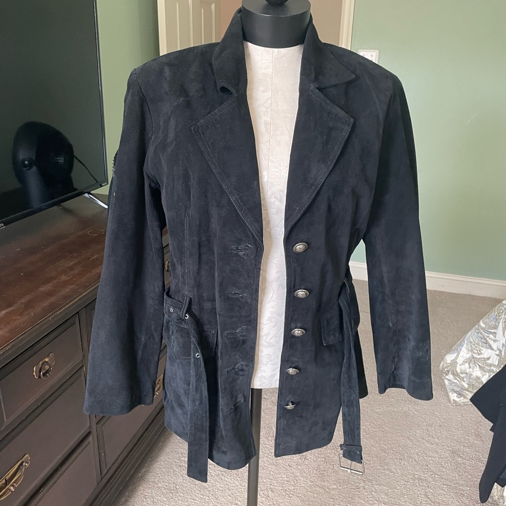 Rare Jacqueline Ferrar 90’s Genuine Black Suede Belte… - Gem